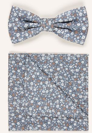 Paul Paul Set: Fliege Und Einstecktuch blau