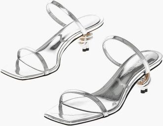 Bottega Veneta Lam&eacute; Leather Sandals KNOT with 4cm Design Heel size 36,5