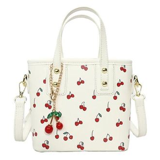 Generic GSenhui Mini Tote Bag Petit Sac &agrave; Main Femme Fille Sac &agrave; Bandouli&egrave;re Cerise Imprim&eacute; Cerise Crossbody Bag Coquette Esth&eacute;tique Fille Propre et Sangle Am