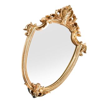 BESPORTBLE Vintage Goldfarbener Wandspiegel Klein Dekorativer Barocker Badezimmer Spiegel mit Hochwertiger Spiegeloberfl&auml;che Stilvolles H&auml;nge dekor f&uuml;r Wohnzimme