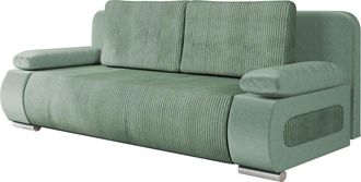 Mirjan24 Schlafsofa Emma Cord, Sofa mit Bettkasten und Schlaffunktion freistehendes Bettsofa Couchgarnitur Schlafcouch (Kronos 47 + Poso 47)