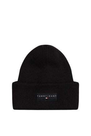Tommy Jeans Herren TJM Linear Beanie AM0AM13666, Schwarz, Einheitsgr&ouml;&szlig;e, Schwarz (Schwarz), Einheitsgr&ouml;&szlig;e