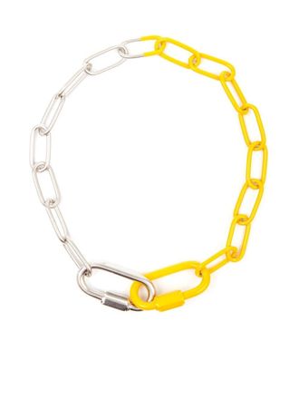 Maison Margiela collier en cha&icirc;ne &agrave; design bicolore - Argent