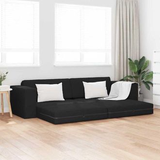 vidaXL Vidaxl - Canap&eacute;-lit Noir 245 x 78 x 77 cm tissu