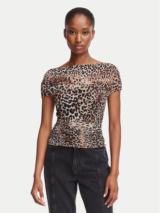 Guess Bluse W6BP45 K6608 Braun Regular Fit