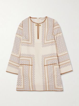 Zimmermann Printed Linen Mini Dress - Neutrals