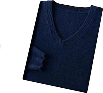 Generic Pull en cachemire doux pour homme - Col en V classique - Pull tricot&eacute; - Pull d&eacute;contract&eacute; et chaud, 60, XL