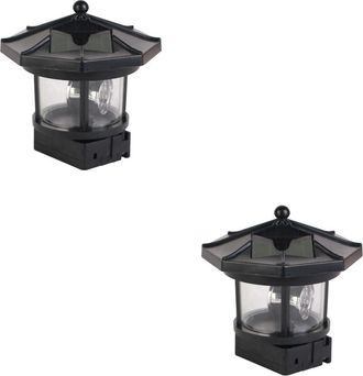 OSALADI 2 STK Rotierendes Solarlicht Moriah Leuchtturm Solarwandleuchten Für Den Außenbereich Solarlicht Rauchturm Led-solar-Leuchtturm Drehbare Lampe Plastik