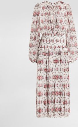 Dolce & Gabbana Small Flower Bouquets-print Long Chiffon Dress - Frau Kleider Multicolor 36