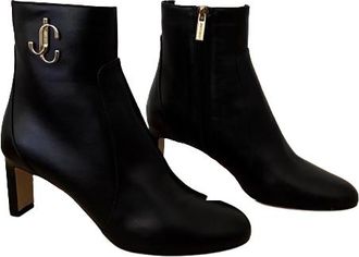Jimmy Choo London Black Leather Minori 65 JC Ankle Boots Size 36.5