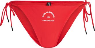 Karl Lagerfeld String Bikini Bottoms W/Logo, High Risk Red, M