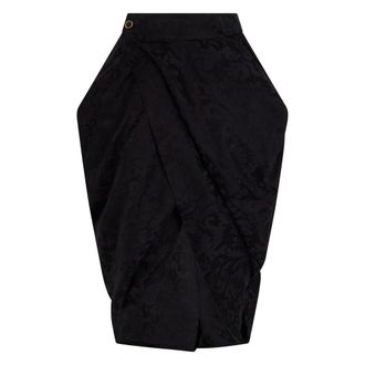 Uma Wang UMA Wang, Femme, Jupes, Noir, Taille: 38 FR Jupe Asym&eacute;trique avec Drap&eacute;