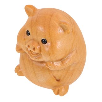 Pretyzoom Mini-Schweinchen-skulptur Aus Holz Schweinchen-Ornament F&uuml;r Die Dekoration Im Home-Office