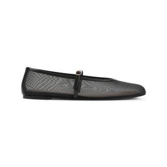 Stuart Weitzman Femme, Chaussures, Noir, Taille: 36 EU Ballerines Noires Cuir Maille Chaussures &Eacute;l&eacute;gantes