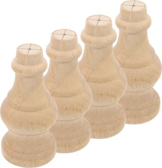 Valiclud 4 Stück Massive Holz möbelfüße Ersatzbeine aus Unbehandeltem Vollholz Stabile Möbelbeine für Tische Sofas und Schränke Einfache Montage Anpassbar zum 