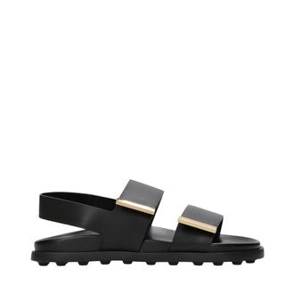Tod's Schwarze Ledersandalen mit Klettverschluss - - Shoes - Damen - Schwarzk - 41 EU