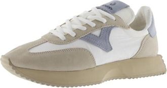 Victoria Basket Basse Cosmos Nylon & Pi&egrave;ces Color&eacute;es & en Cro&ucirc;te De Cuir & Semelle Crant&eacute;e 1134107 pour Femme Celeste 37