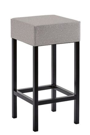 Novel Barhocker, Grau, Schwarz, Metall, Textil, eckig, 34x65x34 cm, Esszimmer, Barm&ouml;bel, Barhocker