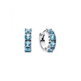 Pandora Pandora Timeless Hellblaue Creolen-Ohrringe aus Sterling Silber mit aquamarinblauen k&uuml;nstlichen Kristallen, 293851C01