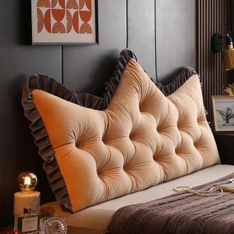 Generic Kopfteilkissen, Weiches R&uuml;ckenkissen Im Prinzessinnen-Stil mit Krone Zum Sitzen Im Bett, Langes Kissen f&uuml;rs Bett, Lesekissen, Kissenr&uuml;ckenlehne,2,90 *