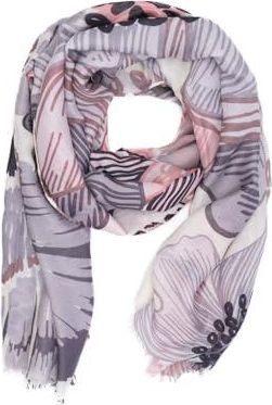 Queen Helena &Eacute;charpe L&eacute;g&egrave;re Motif Foulard Souple Color&eacute;e D&eacute;contract&eacute;e Femme SC024-3, gris, Taille unique