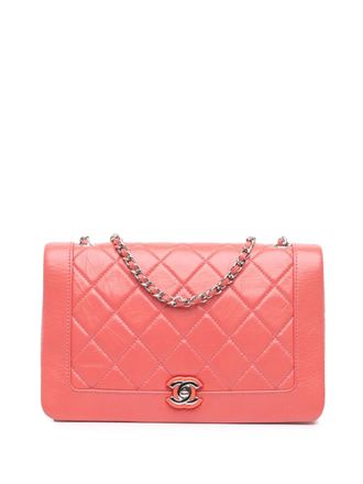 Chanel sac porté épaule Full Flap en cuir de veau matelassé à effet froissé (2018) - Rose