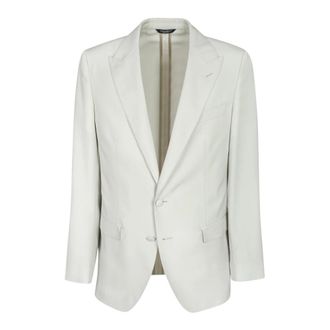 Dolce & Gabbana Einreihige Jacke aus Wollpopeline - - Suits - Herren - Beige - L