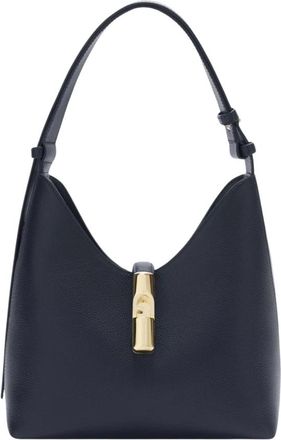 Furla Femme, Sacs, Bleu, Taille: ONE Size Goccia S Leather Hobo Bag