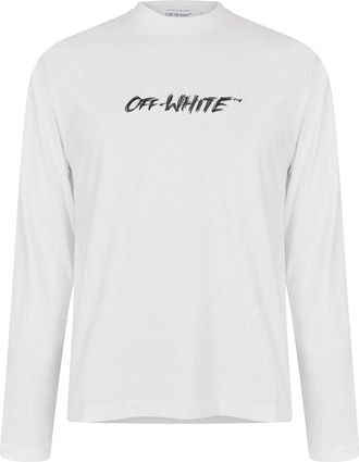 Off-white Off White - T-Shirt f&uuml;r Herren, Leicht, Lang&auml;rmlig (Wei&szlig;)
