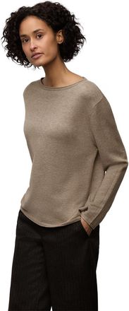 Street One Pullover mit gerolltem Saum Mocha Glow Mel. 42