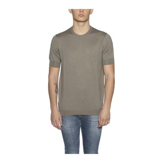 Paolo Pecora Homme, Pulls, Gris, Taille: S Short Sleeve Knit Crewneck