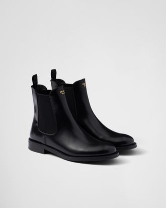Prada Ankle Boots aus gebürstetem Leder