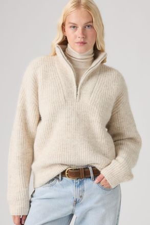 Levi's Ava Pullover mit kurzem Rei&szlig;verschluss - Damen - Wei&szlig; / Wei&szlig;