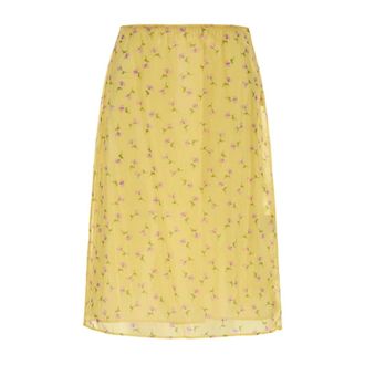 Jil Sander Femme, Jupes, Jaune, Taille: 44 FR Technical Organdy Printed Skirt