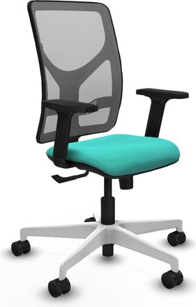 Piqueras y Crespo Drehstuhl mit Armlehnen, h&ouml;henverstellbare Lendenwirbelst&uuml;tze, ausgestattet mit 3 Positionen und Schneideschaum. Mit Rollen von 65 mm Nylon. Grau/T&uuml;rk