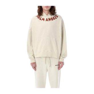 Palm Angels Seasonal Logo Hoodie - - Sweatshirts & Hoodies - Herren - Beige - XL