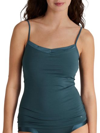 CALIDA Cate Spaghetti-Top Damen, mit Satin-Einsatz am Ausschnitt, verstellbare Träger