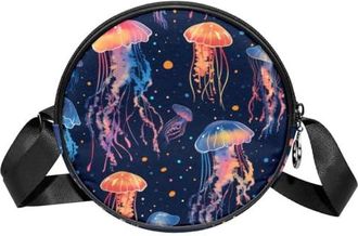 Generic Sac &agrave; bandouli&egrave;re rond pour femme, petit sac &agrave; bandouli&egrave;re avec fermeture &eacute;clair et bretelles r&eacute;glables, style d&eacute;contract&eacute;, pour femmes et filles