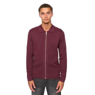 Duck and Cover Melfi Pullover f&uuml;r Herren, Mit Rei&szlig;verschluss trennbar, Jerseyware (Rosinen)