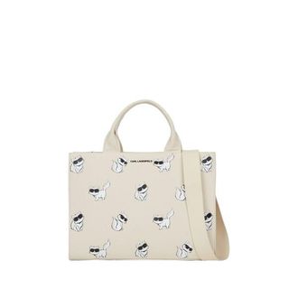 Karl Lagerfeld Sac cabas en coton imprim&eacute; IKON CHOUPETTE MD SQUARE TOTE