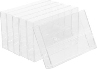 BESPORTBLE JEWEDECO 6 St&uuml;ck Transparente Kunststoff Kassettenaufbewahrungsboxen f&uuml;r Standard Musikkassetten Robuster Kassettenhalter mit Hoher Klarheit zum Schut