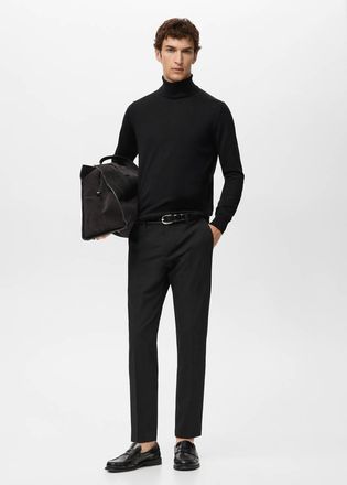 Mango Pull col montant 100 % laine m&eacute;rinos noir - Homme - S - MANGO MAN