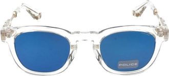 Police Homme, Accessoires, Blanc, Taille: 52 MM Lunettes de soleil &eacute;l&eacute;gantes Cristallo Lucido
