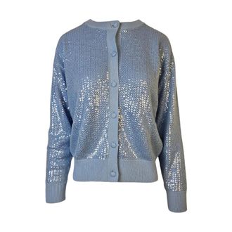 P.A.R.O.S.H. Pailletten-Strickjacke - - Knitwear - Damen - Blau - S