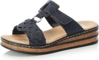 Rieker Femme, Chaussures, Bleu, Taille: 40 EU Sandales compens&eacute;es bleues pour femmes