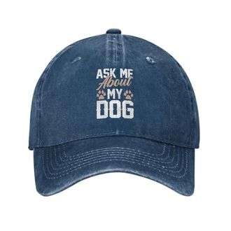 Generic Posez-Moi des Questions sur Mon Chien Homme Femme Casquettes Snapback Athl&eacute;tique Casquette Trucker Anti UV Snapback Cap pour Golf Toutes Les Saisons C