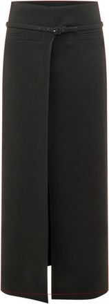 Courr&egrave;ges Femme, Jupes, Noir, Taille: 38 FR Belted Long Skirt