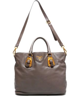 Prada sac cabas en cuir verni (années 2010) - Marron