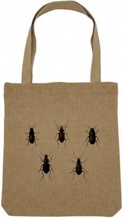Fabulous Sac Shopping Tote Bag Aspect Lin - Insectes Minimaliste Biologie Illustration Ancienne - Sac de Courses Toile Epaisse 360g Beige Naturel Cabas Port&eacute; E