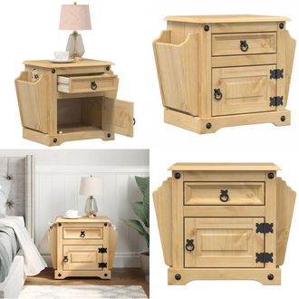 vidaXL Nachttisch Corona 45x35x47,5 cm Massivholz Kiefer - Nachttisch - Massivholzm&ouml;bel - Kiefernholz - Korpusm&ouml;bel - Wohnzimmerschreibtisch - Home & Living